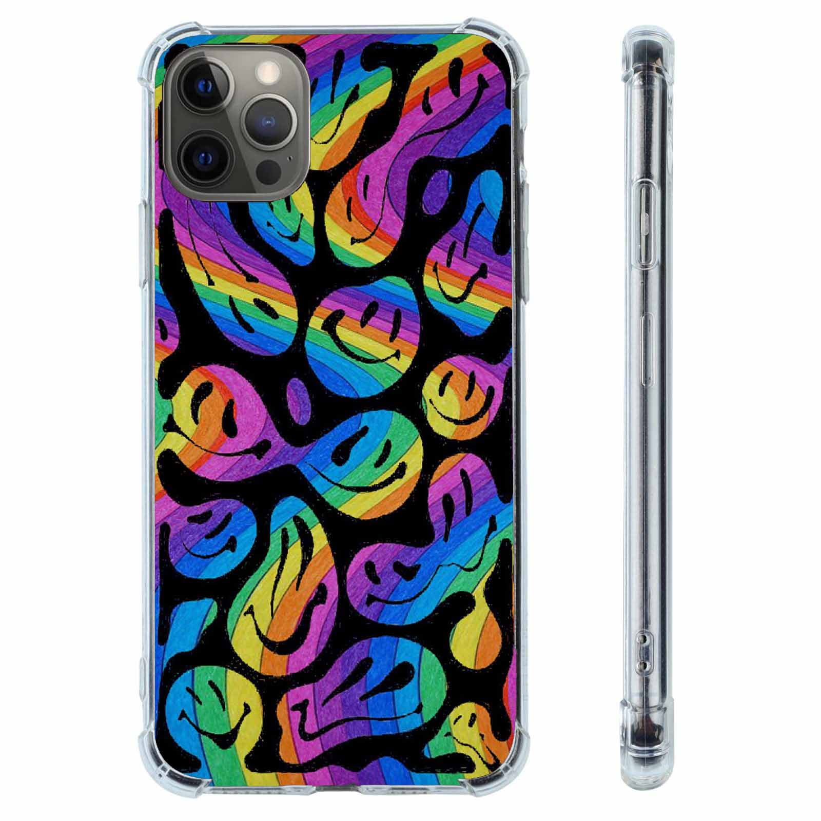 Smiley Swirls Face Case for iPhone 11 Pro,Aesthetic Art Design Pattern Soft TPU Bumper Case ...