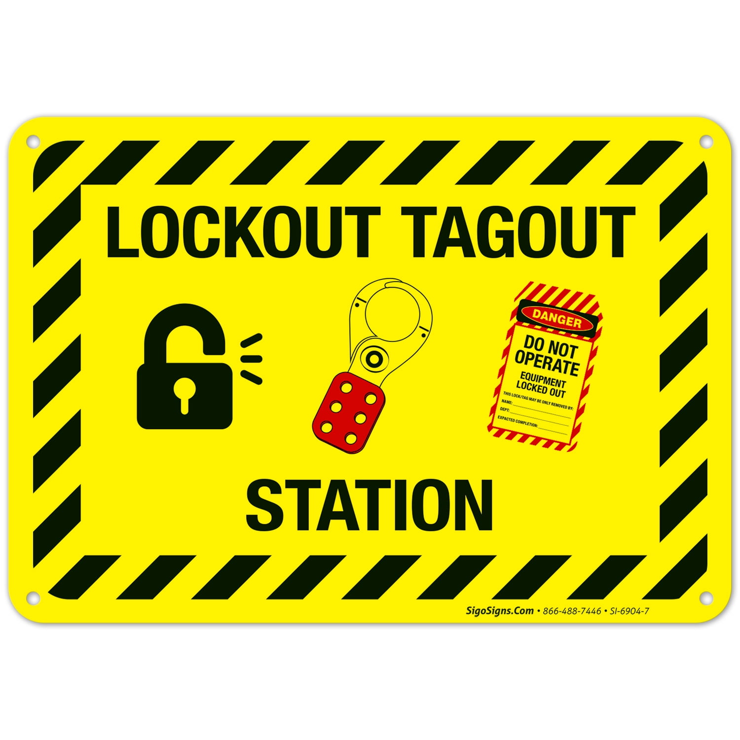 Lockout Tagout Station Sign, - Walmart.com