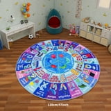 AKASISRUG Kids Play Rug Fluffy ABC Educational Rug Round 47" Ocean Kids ...