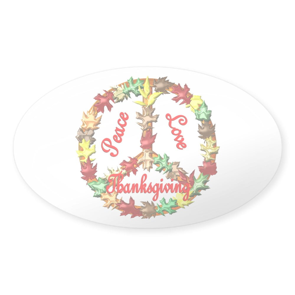 CafePress - Thanksgiving Peace Sign - Sticker (Oval) - Walmart.com
