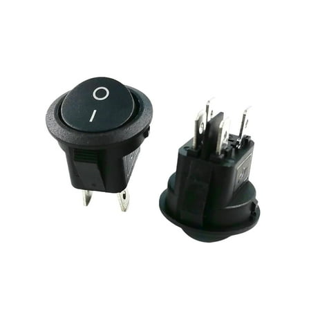 1PCS KCD1 20MM Round Rocker Switch Square Base 4-pin AC 250V 6A 125V ...