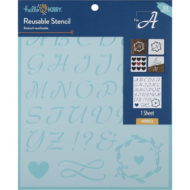 Hello Hobby Stencil Set, 8.5" x 9.5", 1 Piece, Flourish - Walmart.com