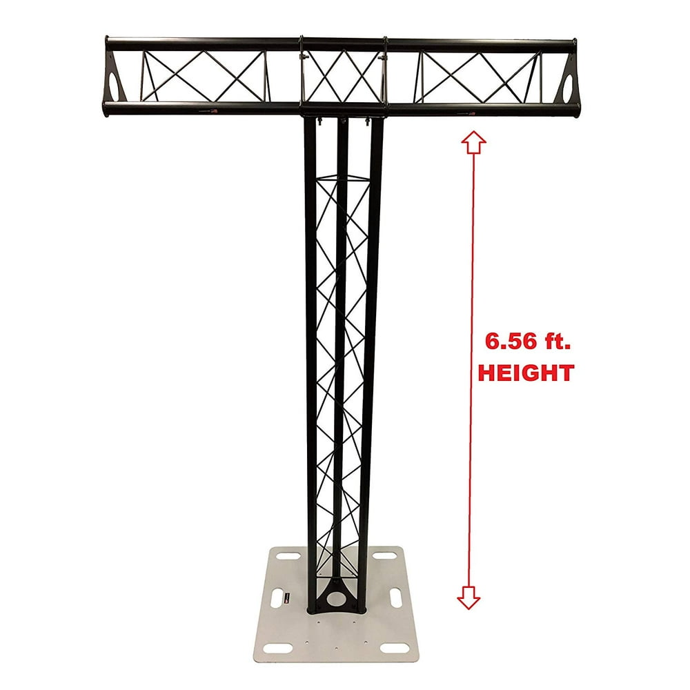 Totem 2m 6.56ft Black Triangle Metal Truss Tower + Base Vertical T ...