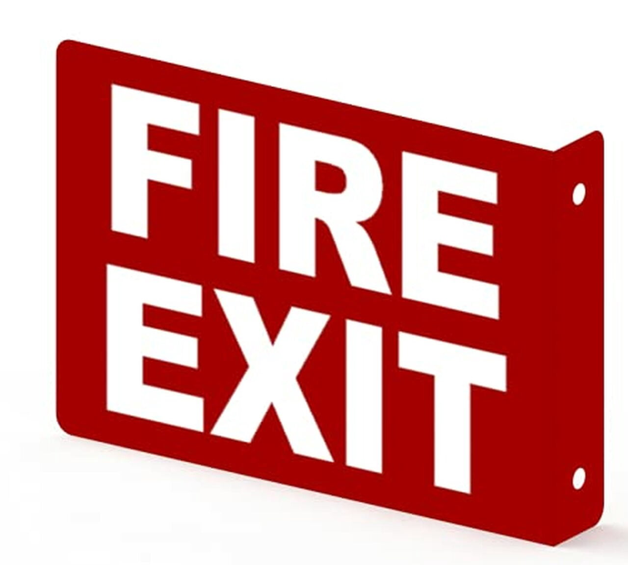 FIRE EXIT Projection Sign-FIRE EXIT 3D Sign (RED, Aluminium, 7X10, 90D ...