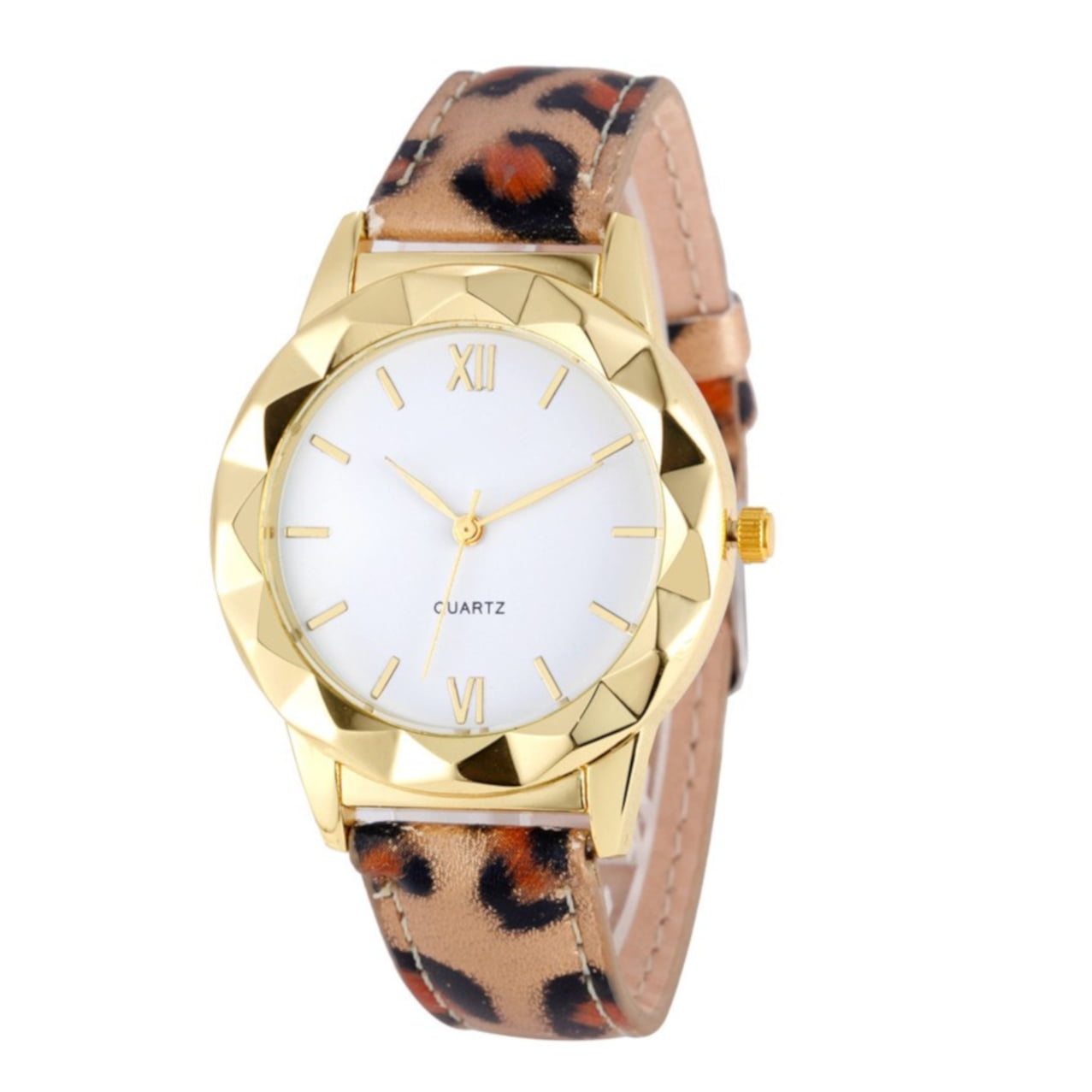Animal Leopard Print Watch White Face Easy to Read Numbers, Watch-206 ...