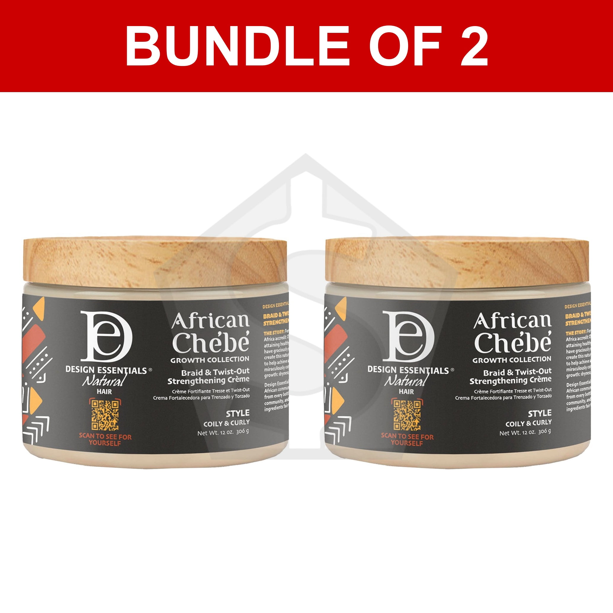 Lot de 2 - DESIGN ESSENTIALS Crème Fortifiante pour Tresses et Torsades ...