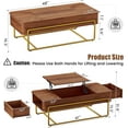 Flycity 48" Lift Top Coffee Table with Storage 2 Drawers ,Wooden ...