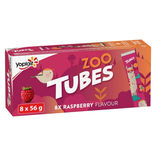 Yoplait 1% Yogurt Tubes, Raspberry, Kids Yogurt Snacks, 56 g, 8 ct ...