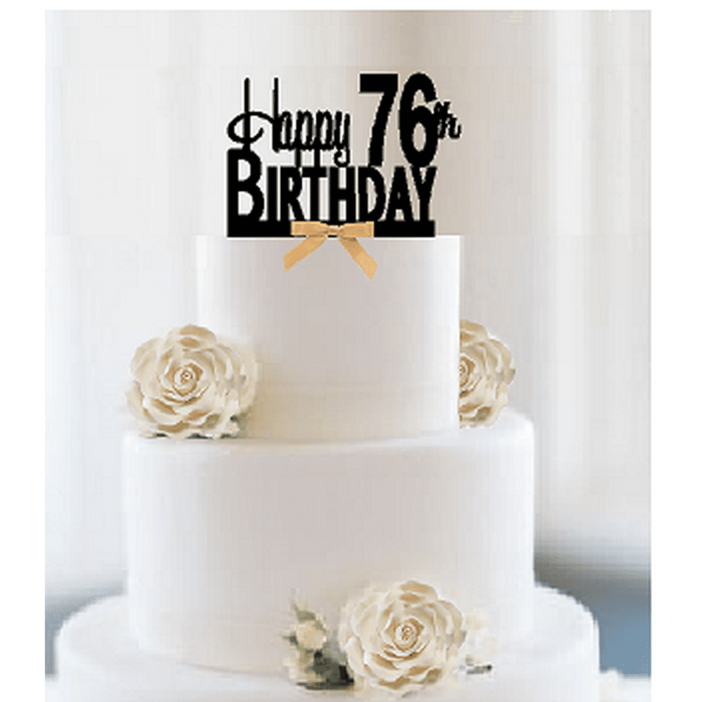 Item#076CTGR - Happy 76th Birthday Elegant Cake Decoration Topper with ...