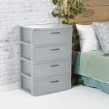 Sterilite 4 Drawer Wide Weave Tower Cement - Walmart.com