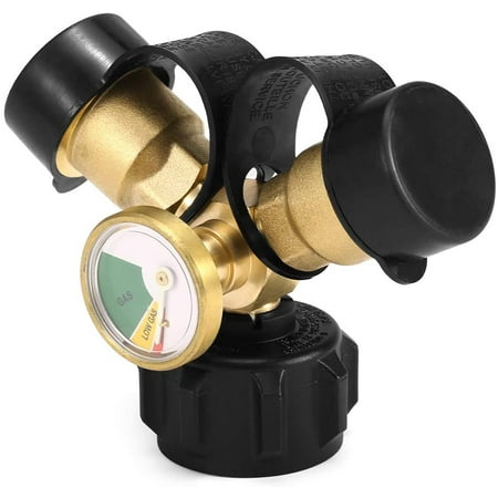 Propane Splitter, Propane Tank Y Splitter Adapter with Valves, 2 Way LP ...