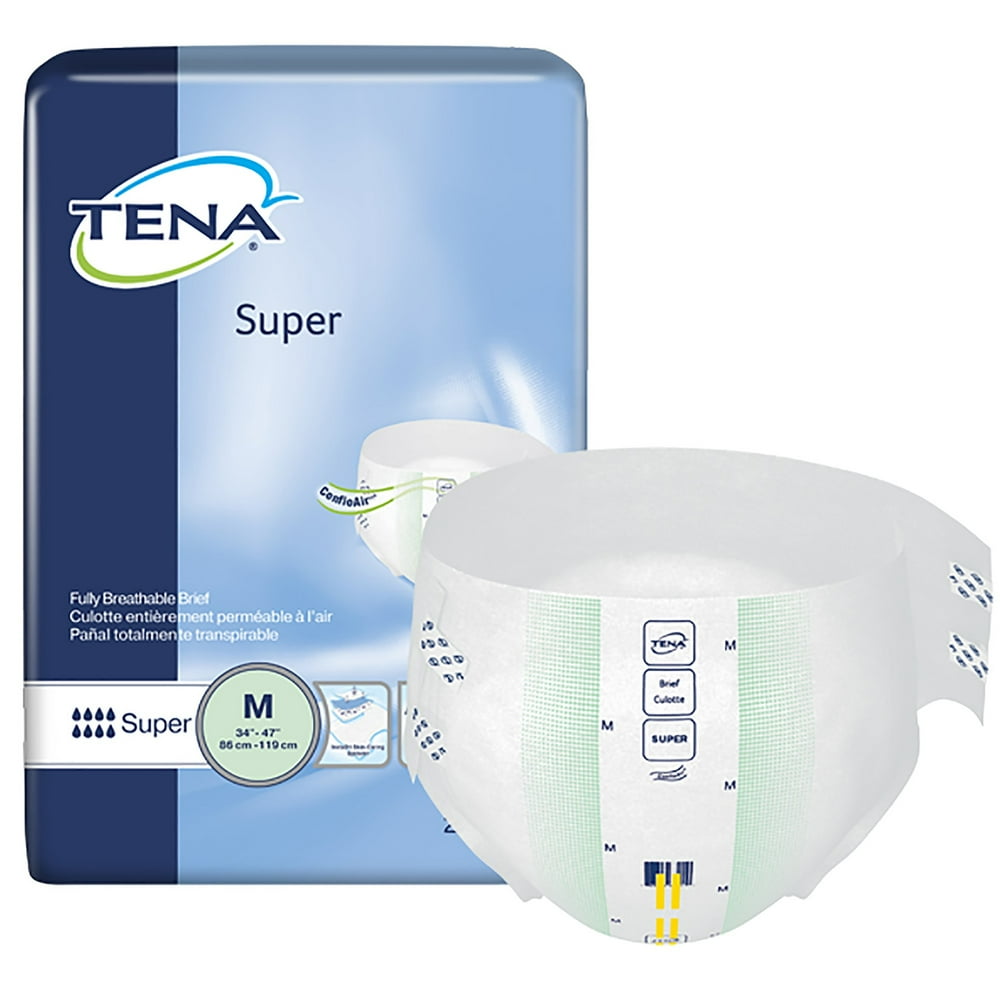 TENA Super Adult Incontinence Brief M Heavy Absorbency Overnight, 67401 ...