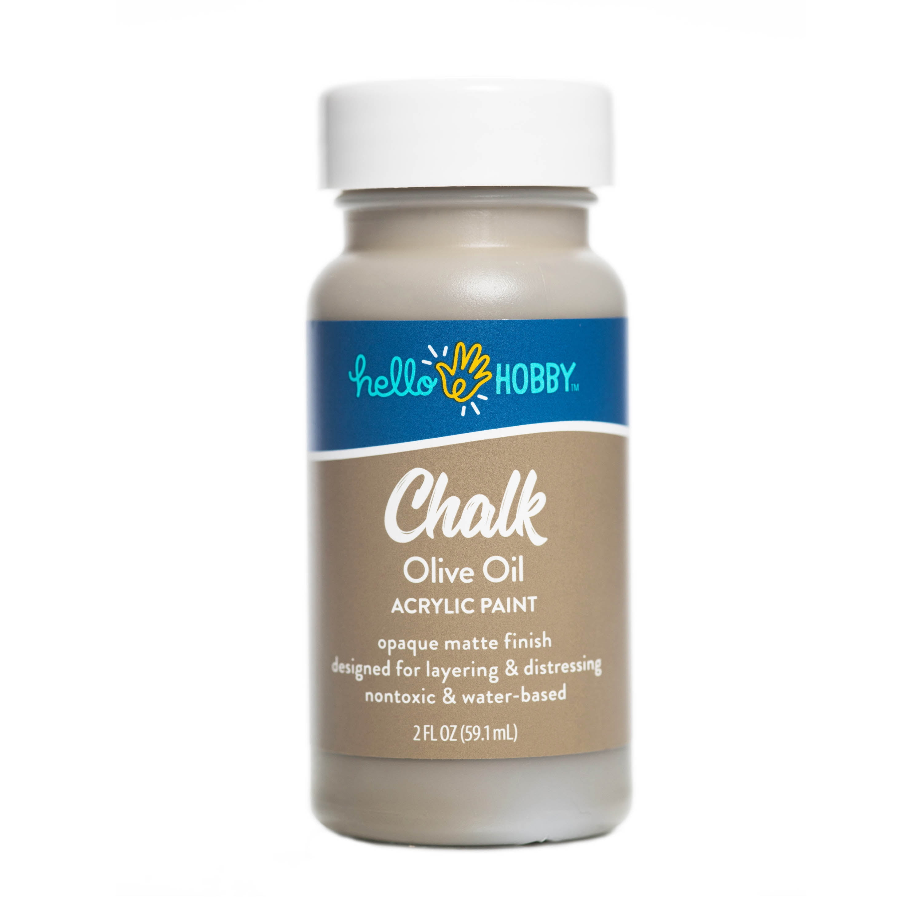 Hello Hobby Chalk Acrylic Paint, Ultra Matte, Olive Oil, 2 fl oz #40492 ...