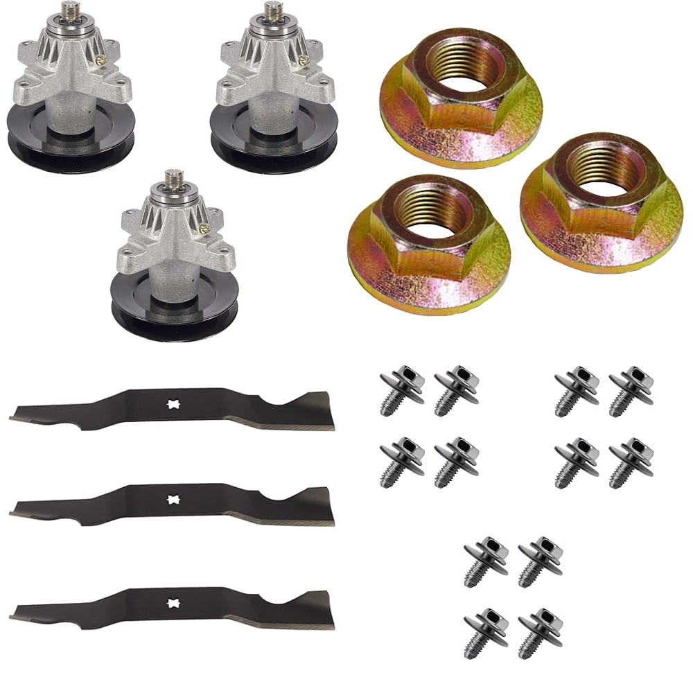 New Aftermarket Heavy Duty Lawn Mower Blade Spindle Kit with bolts Fits ...