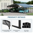 Mellcom 20x20ft Heavy Duty Carport, Steel Carport with Galvanized Steel ...