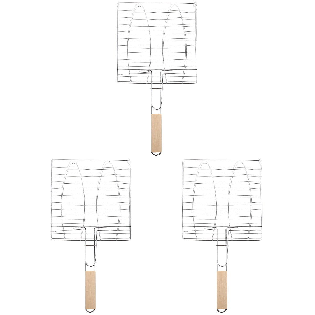 HOMEMAXS 3pcs Camping Grilling Basket Grill Mesh Rack Vegetable Grill ...