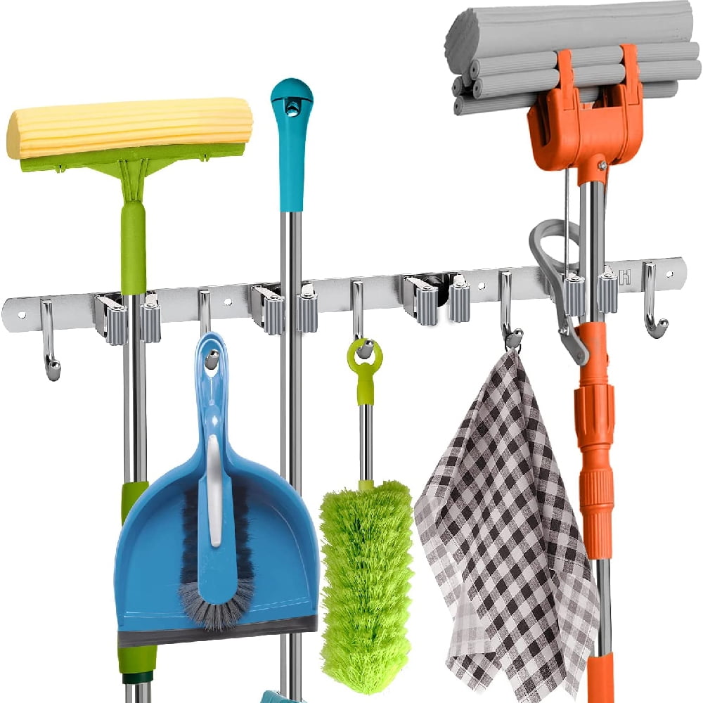 Unlock the future Mop and Broom Rack Wall Mounted Metal Storage Rack ...