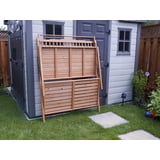 Northbeam Folding Wood Potting Bench with Ample Shelf Space - Brown ...