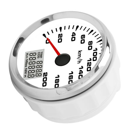 Marine Odometer, White Dial Bezel GPS Speedometer Waterproof 7 ...