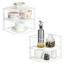 Mimifly 3 Tier White Corner Plate Rack, Kitchen Cupboard Cabinet and ...