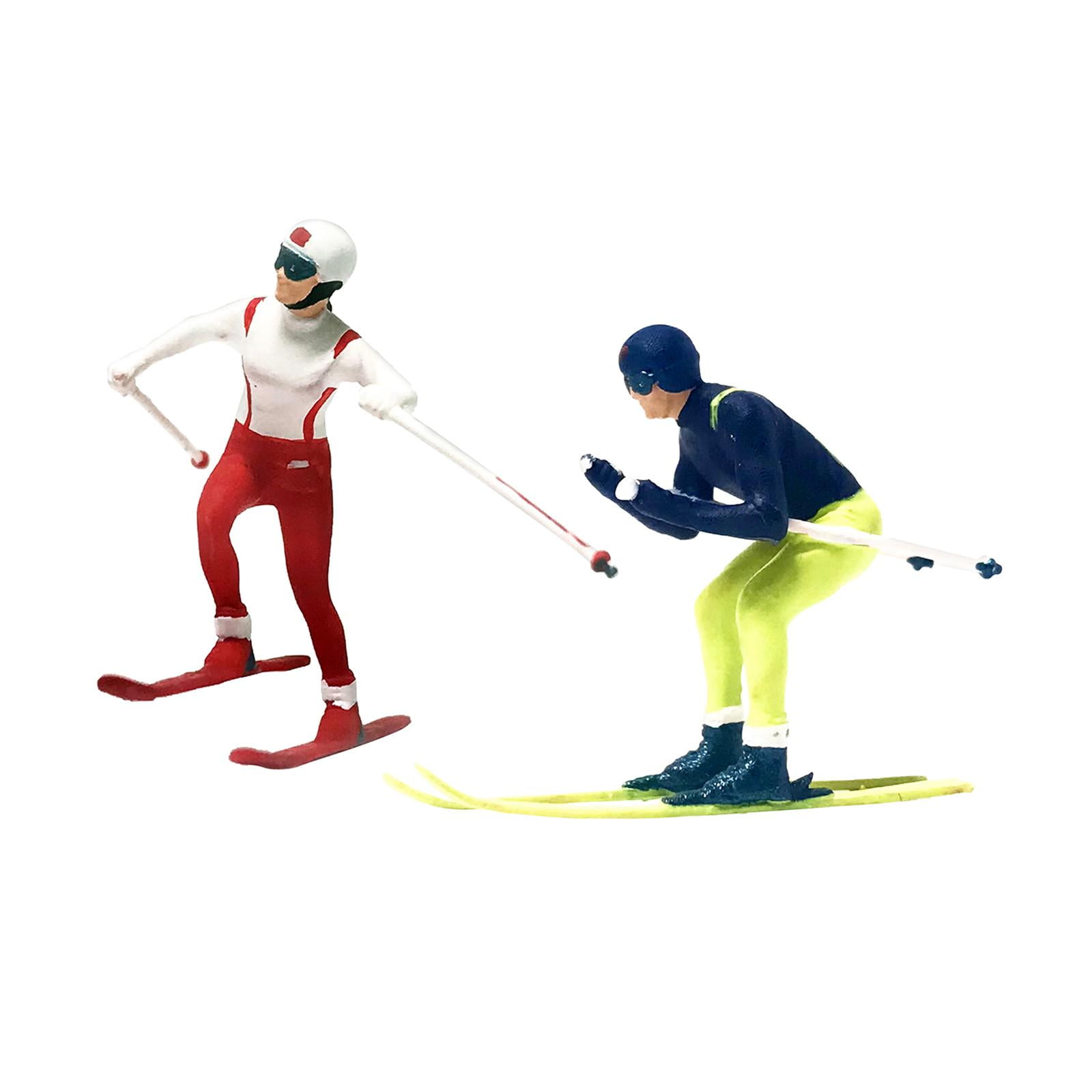 2pcs 1:64 Resin Skiing Characters Tiny People Figure Street Table Diorama Model Children Toys ...