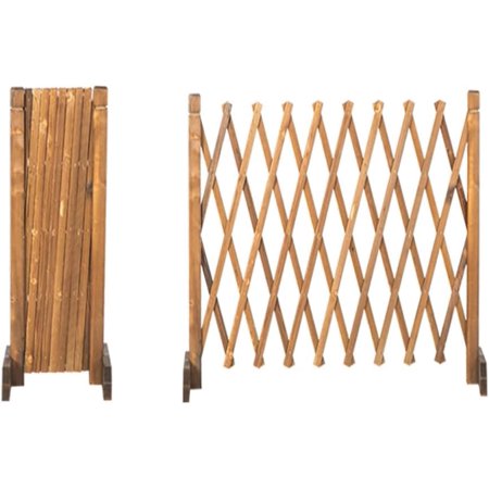Portable Expanding Fence, Wooden Garden Screen Extendable Instant Fence ...
