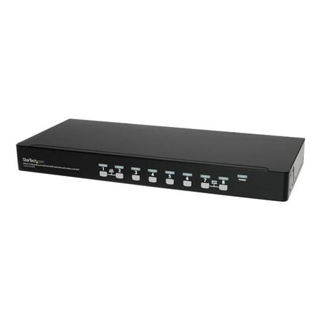 StarTech.com 8 Port 1U Rackmount USB KVM Switch Kit with OSD and Cables - Rack mount KVM - VGA ...