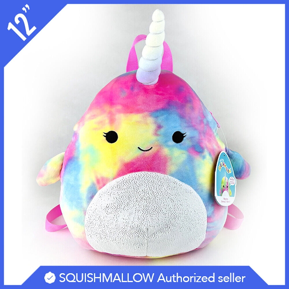 Squishmallow Kellytoy Plush Navina The Narwhal 12" Inch Backpack NWT ...
