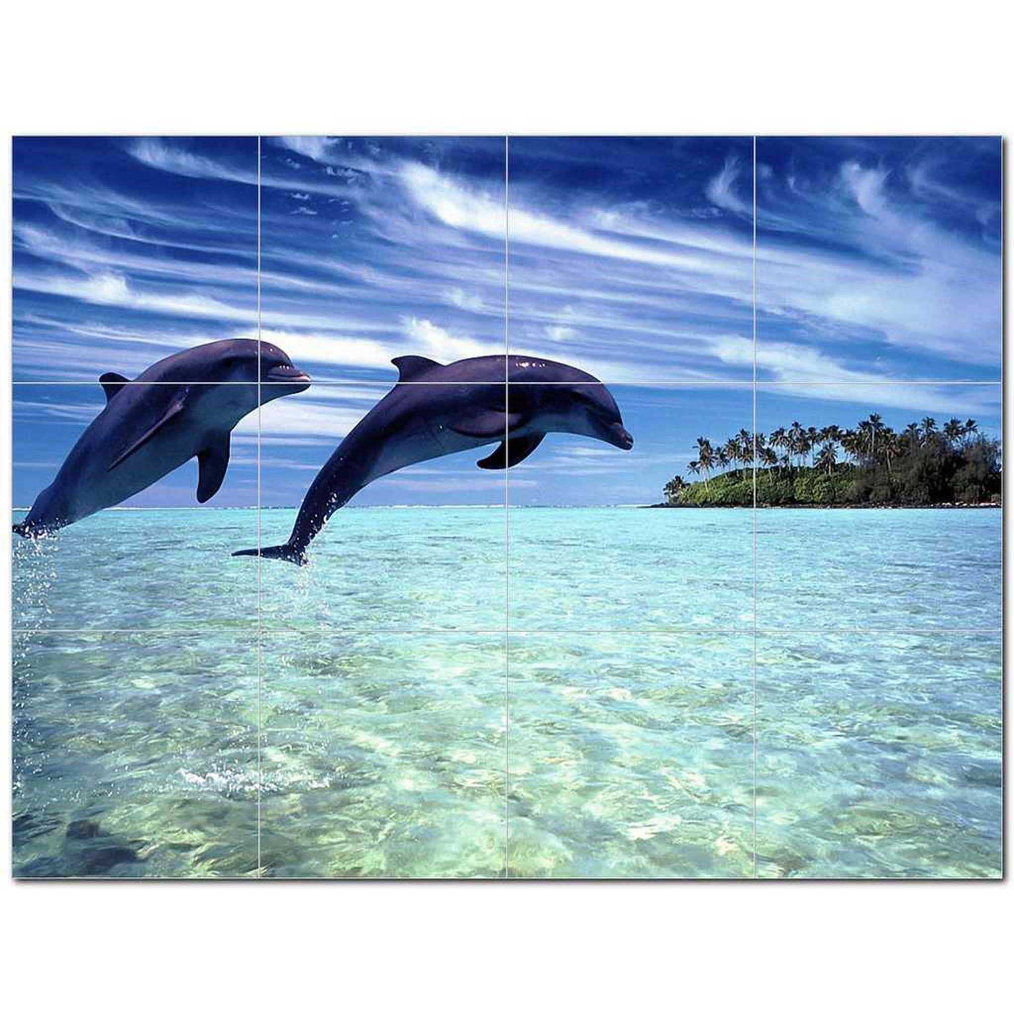 Dolphin Ceramic Tile Mural Kitchen Backsplash Bathroom Shower 402789 ...