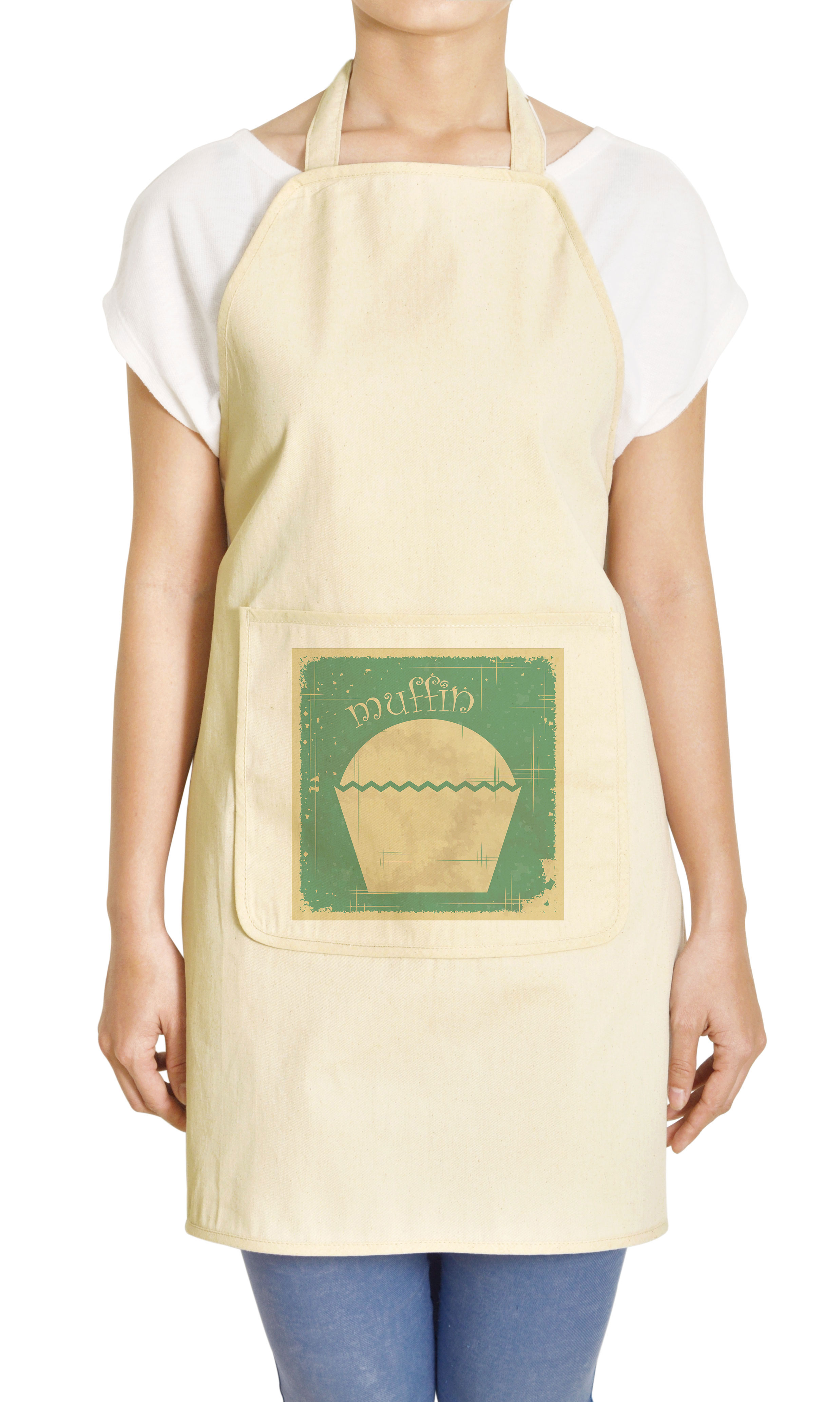Vintage Travel Labels 15 Printed Khaki Apron 27 x 32.5 Inch with Pocket ...