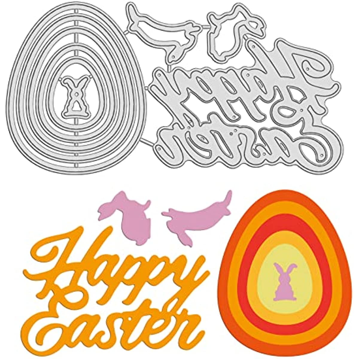 Happy Easter Eggs Metal Cutting Dies Die Cuts for DIY Scrapbooking ...
