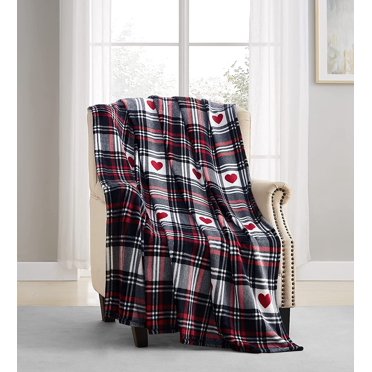 Serafina Home Fall Farmhouse Throw Blanket: Soft Shades of Grey White ...