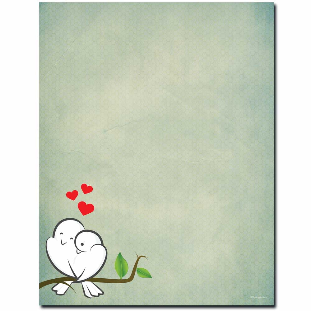 Love Birds Letterhead Laser & Inkjet Printer Paper, 25 Sheets - Walmart.com