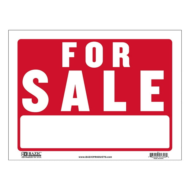 BAZIC For Sale Sign 9"X12", Plastic Signs, Waterproof Indoor Signage ...