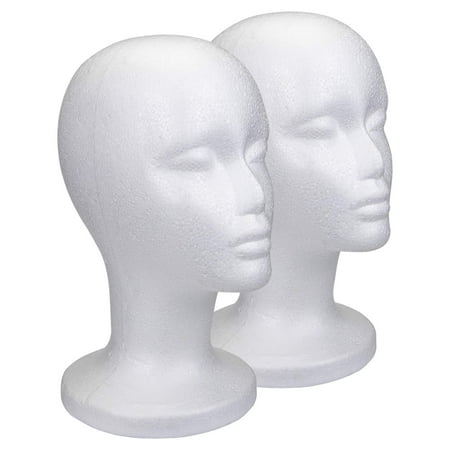 2 Pack 12 Inch Styrofoam Head Female Foam Wig Head Mannequin Manikin ...
