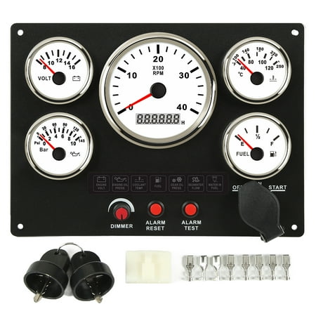 Boat Gauge Panel,Boat Instrument Panel 4000RPM Marine Instrument Panel ...