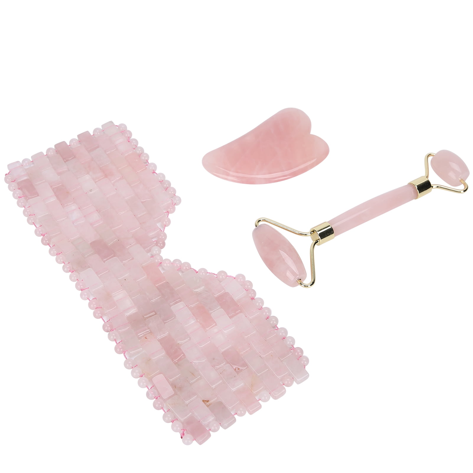 Rodillo de Masaje Facial Ccdes Tablero Raspador de Cuarzo Rosa para ...