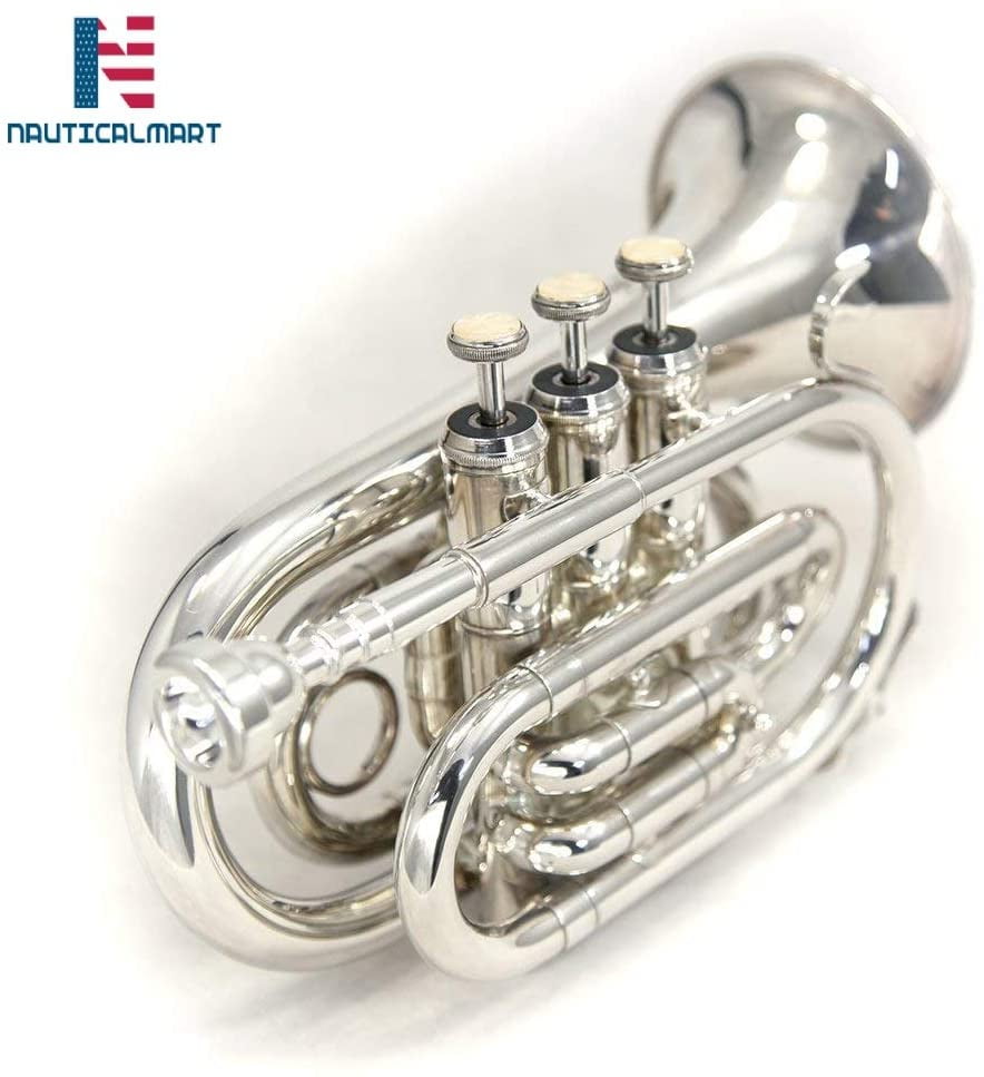 NauticalMart Bb Pocket Trumpet with Case, Gold (Nickel) - Walmart.com