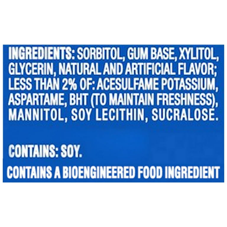 Trident Bubble Gum Ingredients