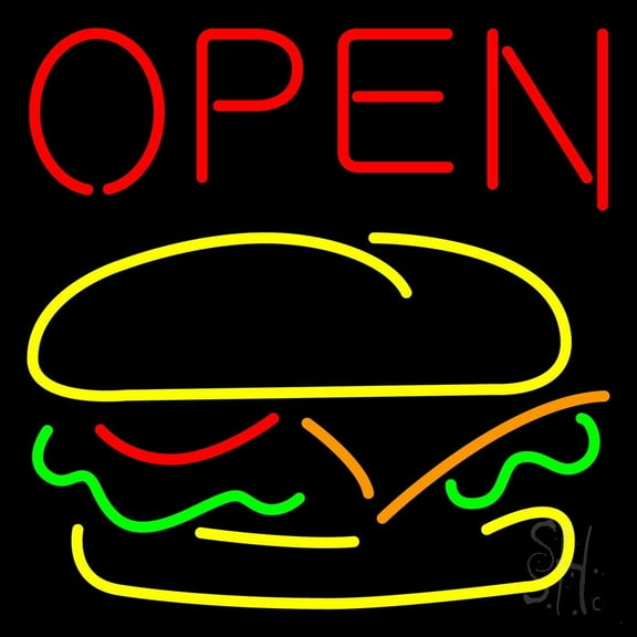Open Pizza By the Slice LED Neon Sign 13 x 24 - inches, Clear Edge Cut ...
