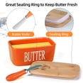 Ceramic Butter Dish with Wooden Lid, Large Butters Container Keeper ...