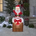 Gemmy Animated Christmas Inflatable Santa in Chimney, 5 ft Tall, Multi ...