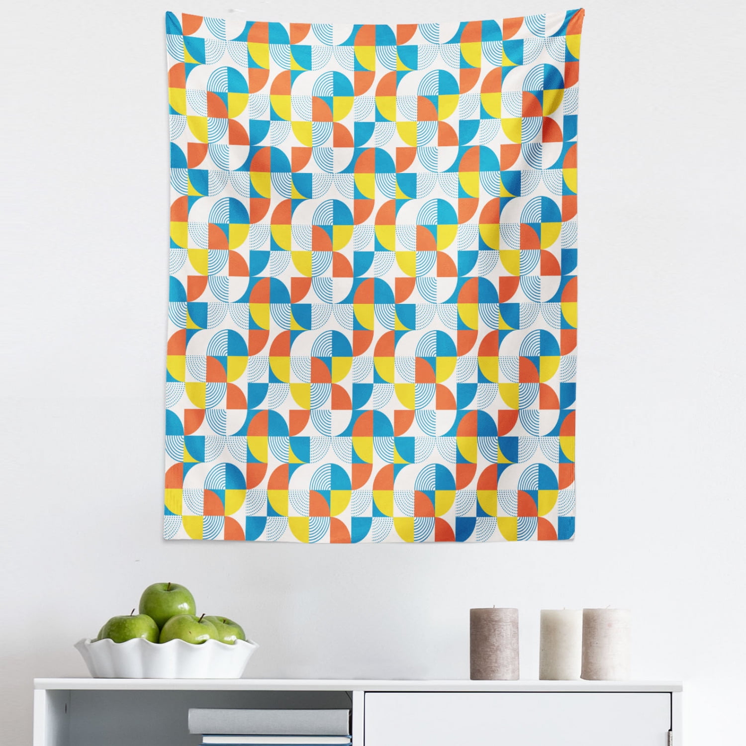 Geometric Tapestry, Bauhaus Inspired Intersected Circular Shapes of ...