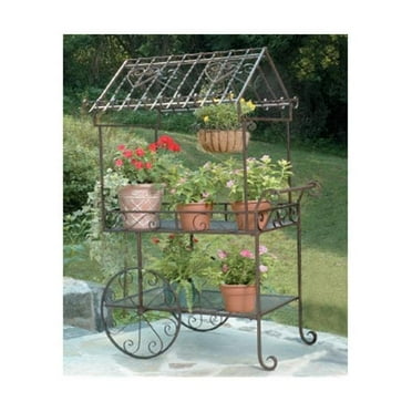 Deer Park Outdoor Garden Large Metal Flower Cart for Patio, Yard ...