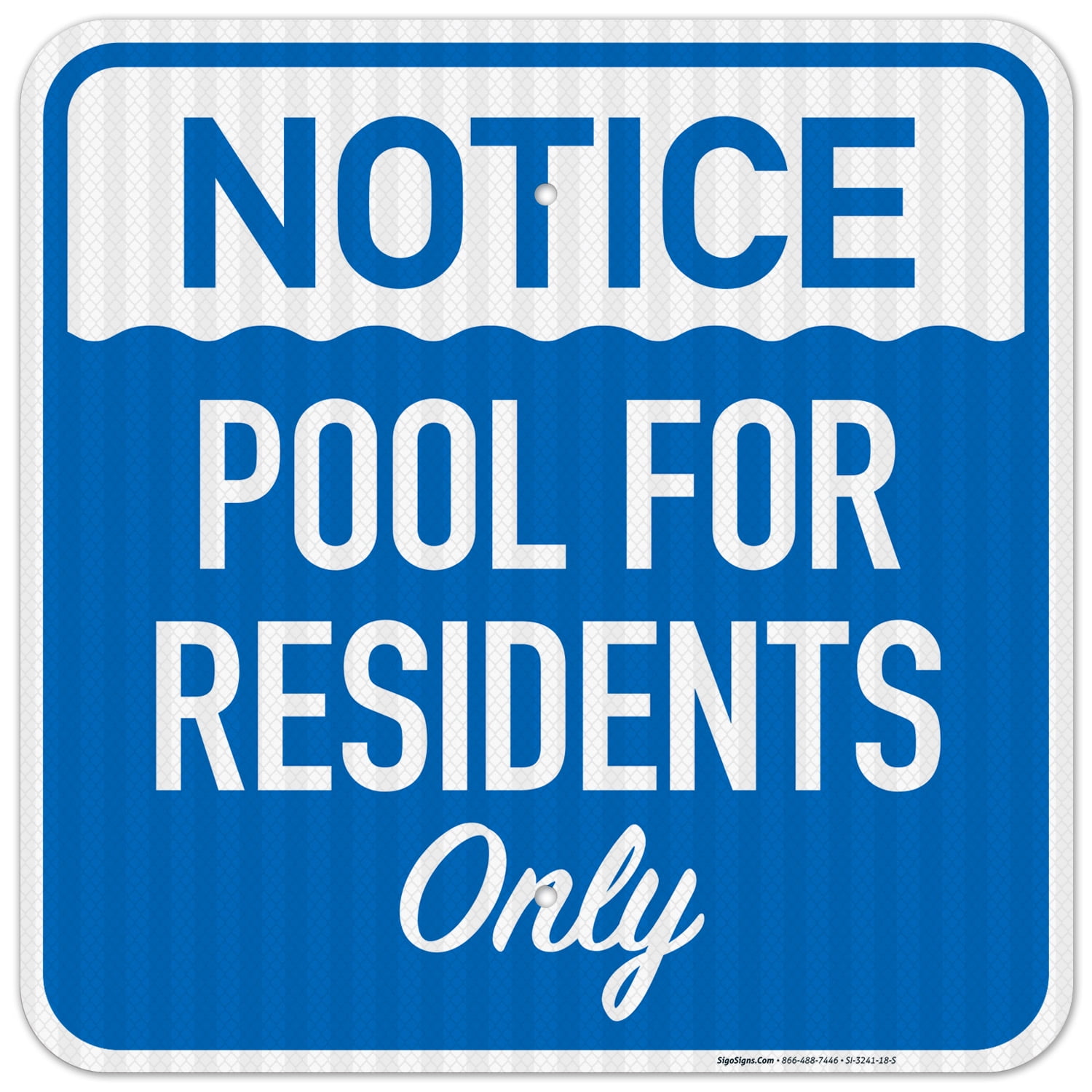 Notice Pool For Residents Only Sign, Pool Sign - Walmart.com