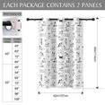 Cat Line Art White Pattern Blackout Curtains,Triple Weaved Fabric ...