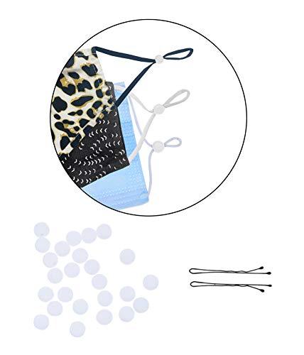 Mandala Crafts Mask Adjuster Elastic Cord Lock Mask Tightener Clip ...