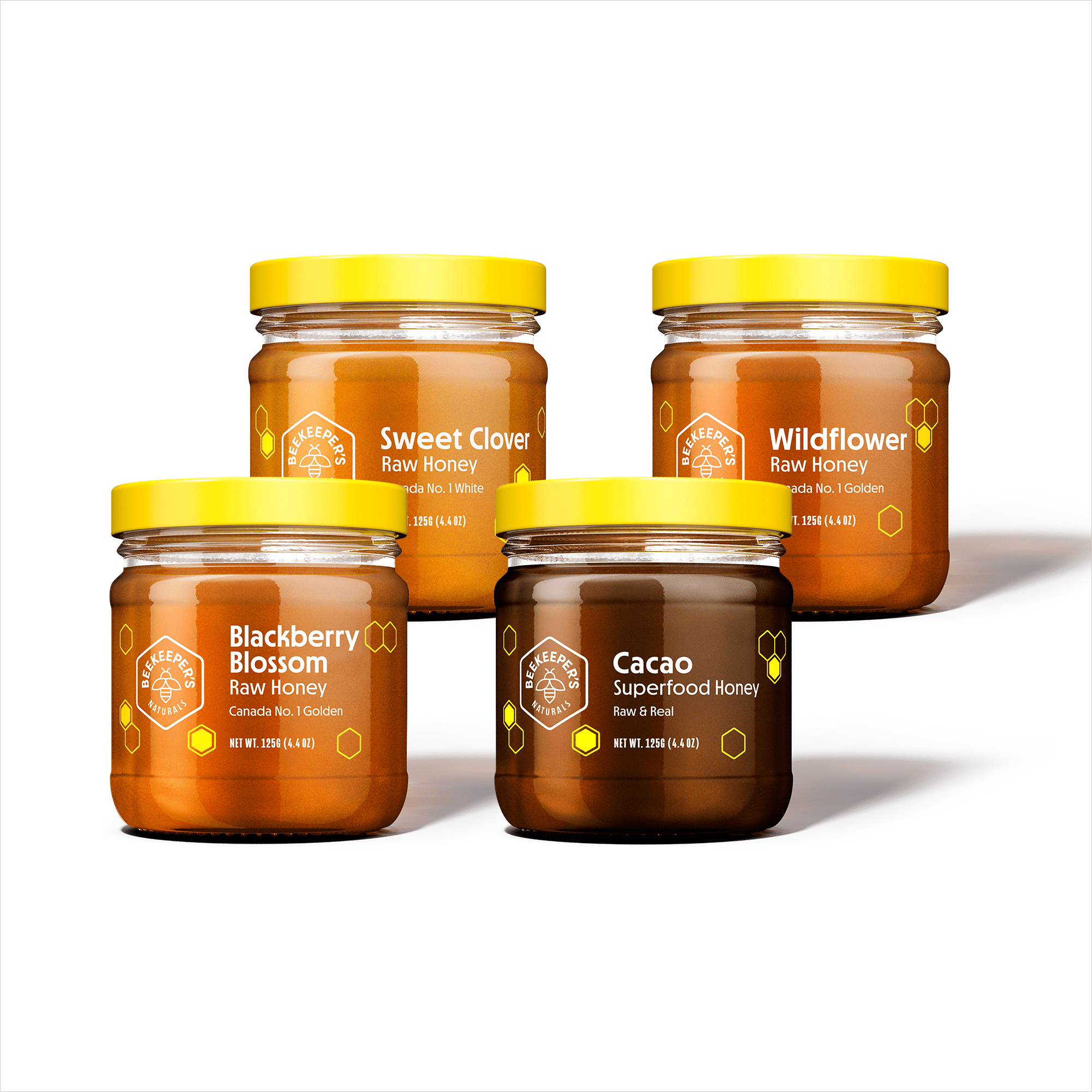 Beekeeper's Naturals 100% Raw Honey Sampler Gift Box, 4-Pack - Walmart.com