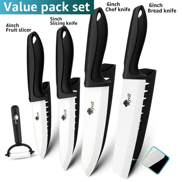 Ceramic Knife Set 3 4 5 6 inch Kitchen Knife Set Fruit Vegetable ...