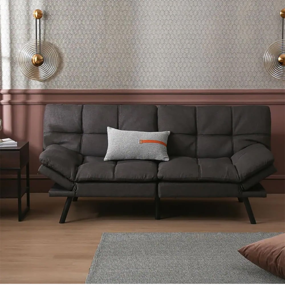 Convertible Futon Sofa Bed, Modern Sleeper Sofa, Dark Gray - Walmart.com